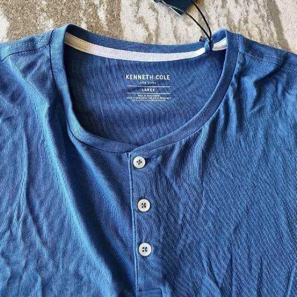 Kenneth Cole | Shirts | Kenneth Cole Mens Short Sleeve Cotton Henley ...